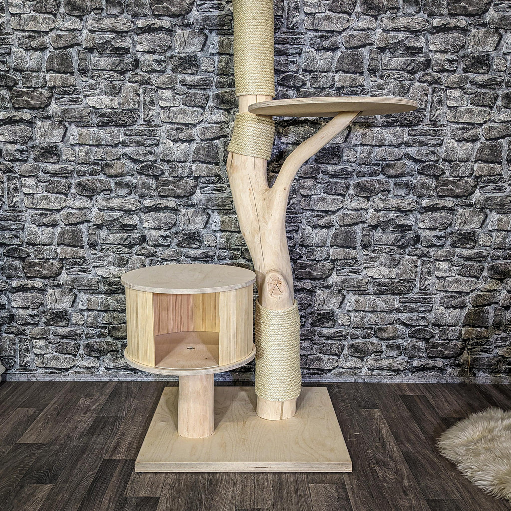 Naturkratzbaum 4100 Kratzbaum Natur Holz Design 150 cm hoch Katzenbaum ...