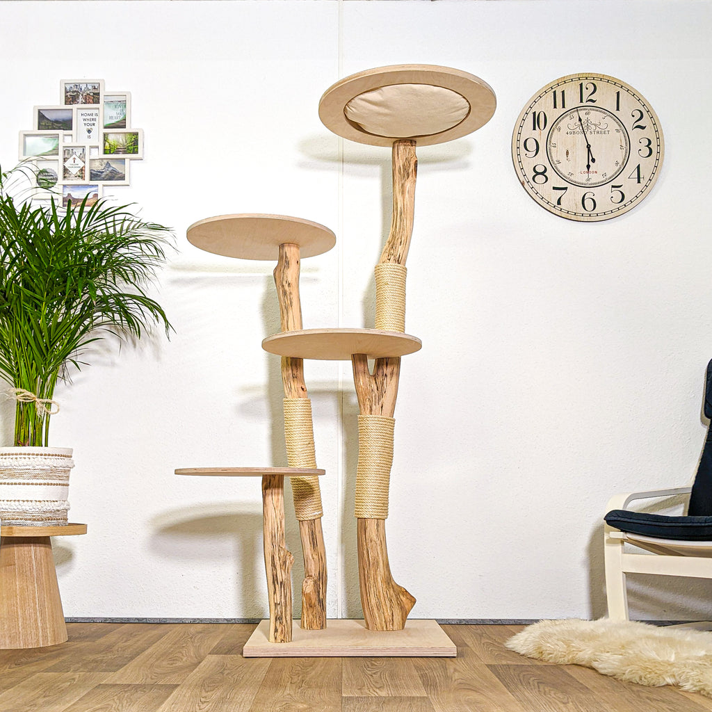 Naturkratzbaum 4378 Kratzbaum Natur Holz Design 175 cm hoch Katzenbaum ...