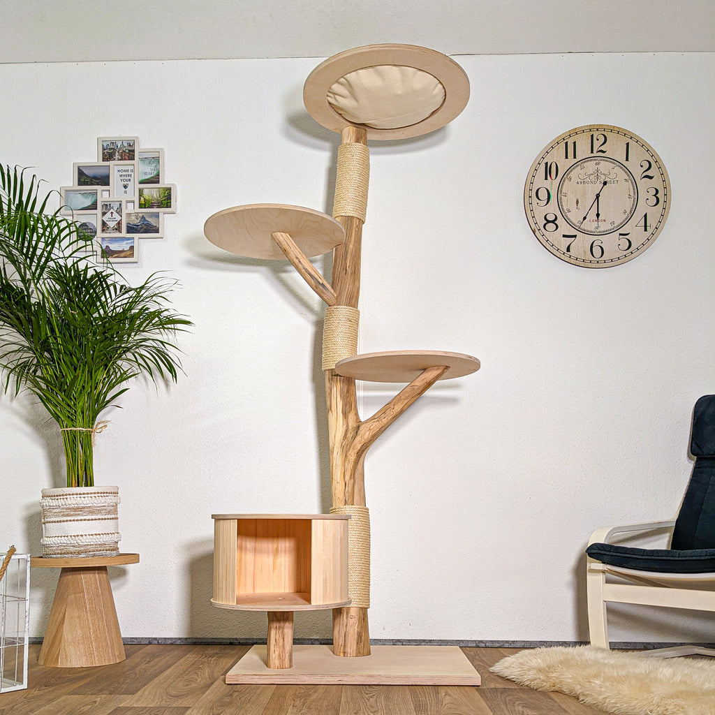 Naturkratzbaum 4416 Kratzbaum Natur Holz Design 200 cm hoch Katzenbaum ...