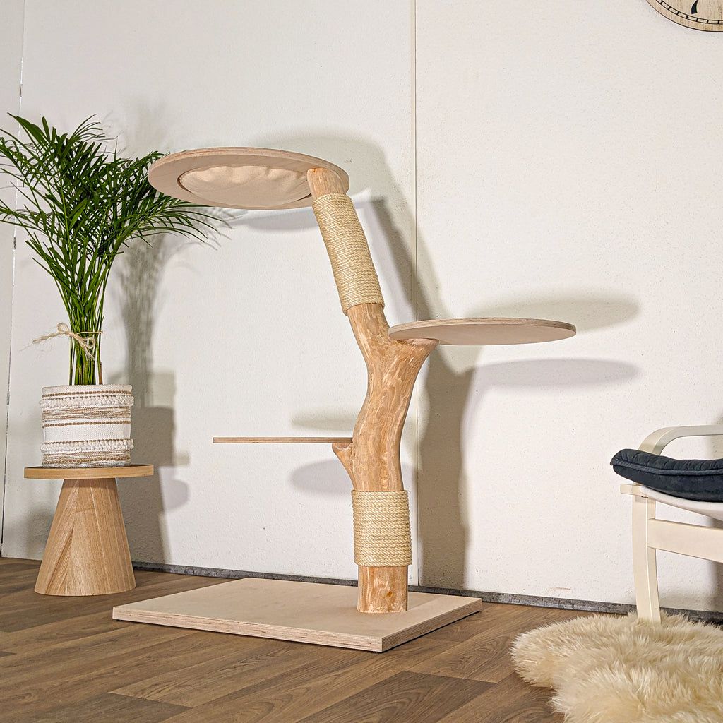 Naturkratzbaum 4504 Kratzbaum Natur Holz Design 123 cm hoch Katzenbaum ...