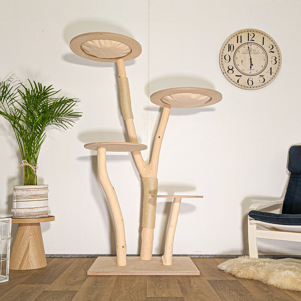 Naturkratzbaum 4506 Kratzbaum Natur Holz Design 175 cm hoch Katzenbaum ...