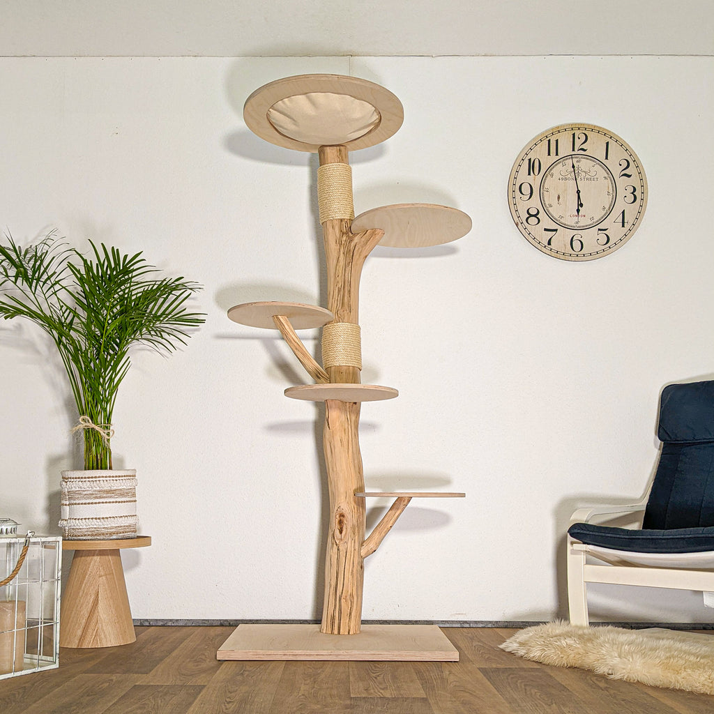 Naturkratzbaum 4513 Kratzbaum Natur Holz Design 190 cm hoch Katzenbaum ...