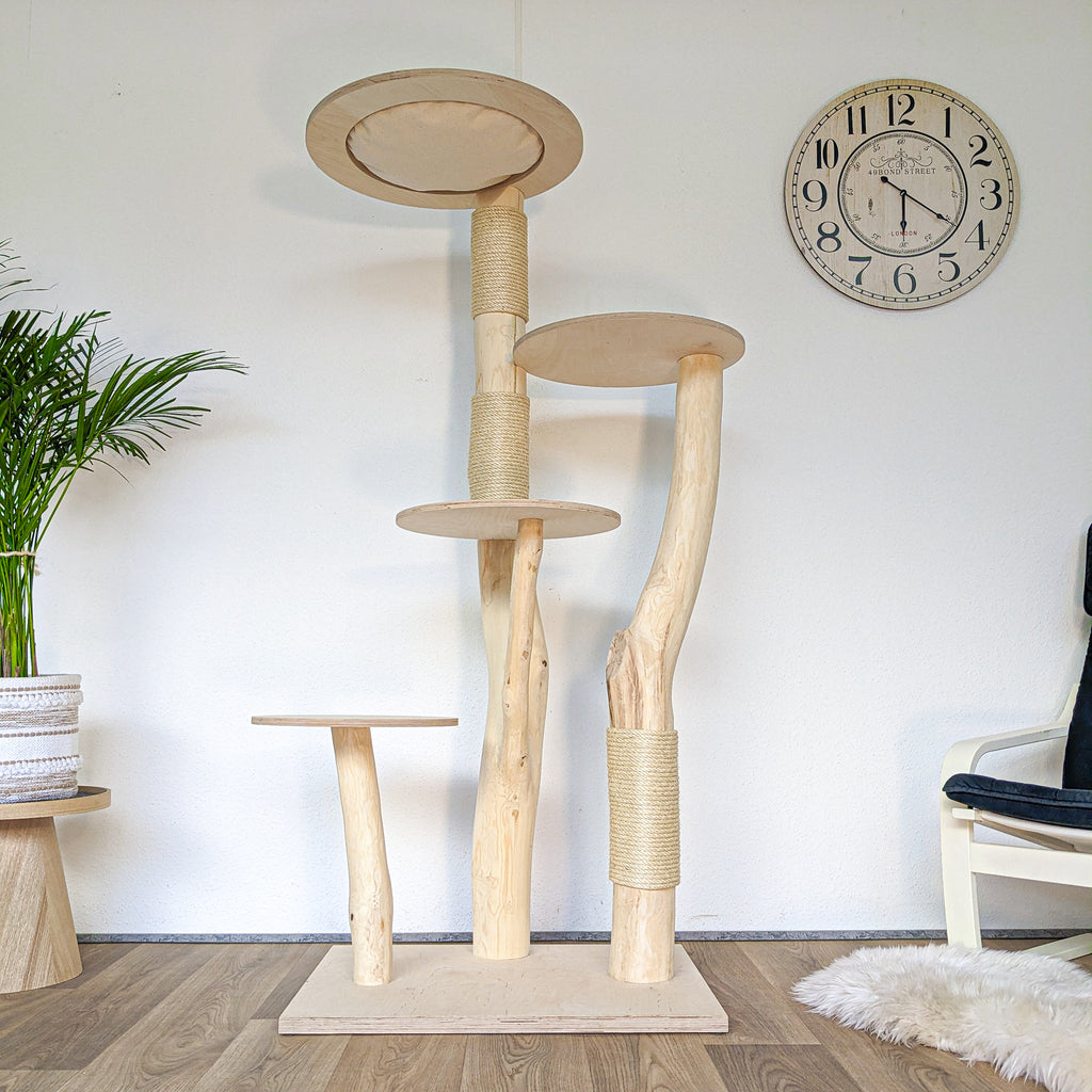 Naturkratzbaum 4570 Kratzbaum Natur Holz Design 175 cm hoch Katzenbaum ...