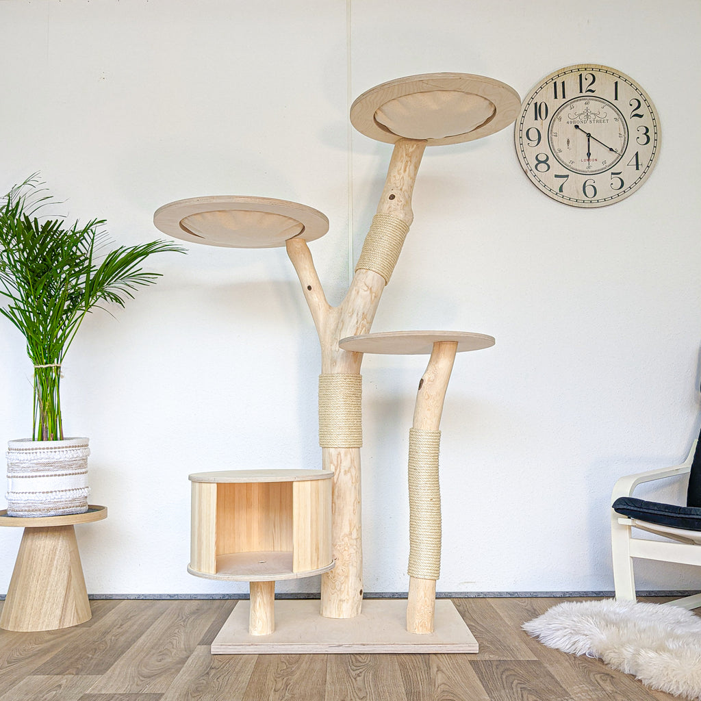 Naturkratzbaum 4572 Kratzbaum Natur Holz Design 175 cm hoch Katzenbaum ...
