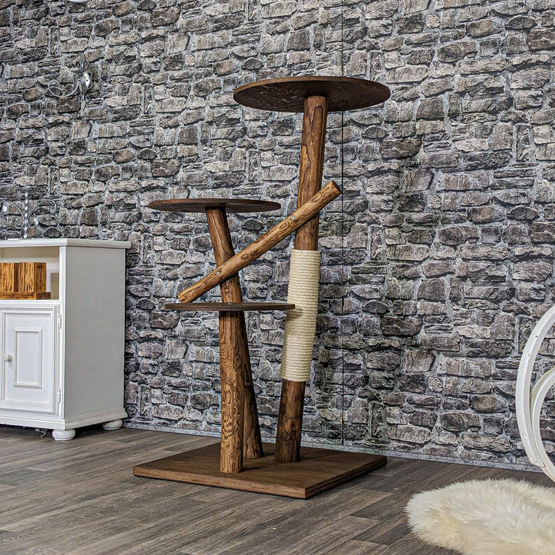 Outdoor Naturkratzbaum CA0005 Kratzbaum Natur Holz Design 120 cm hoch ...