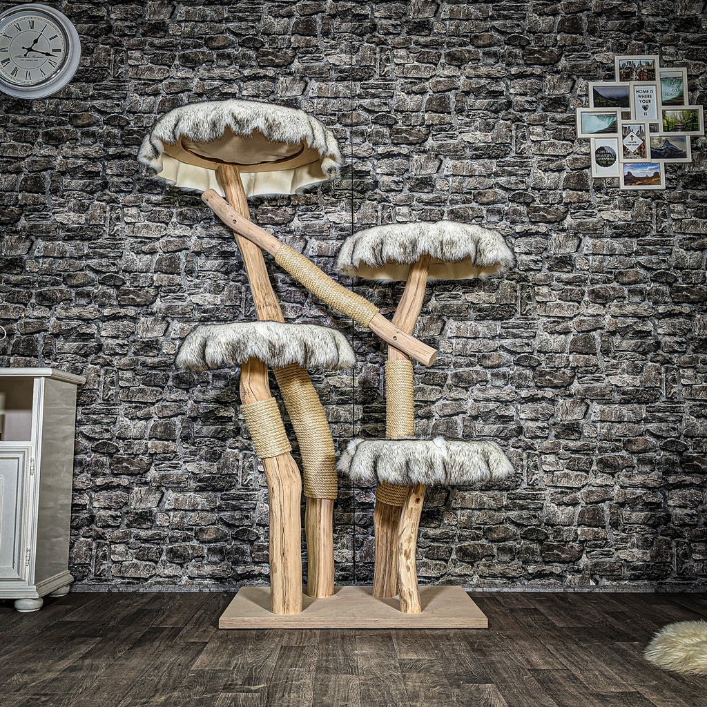 Naturkratzbaum 3529 Kratzbaum Natur Holz Design 157 cm hoch Katzenbaum ...
