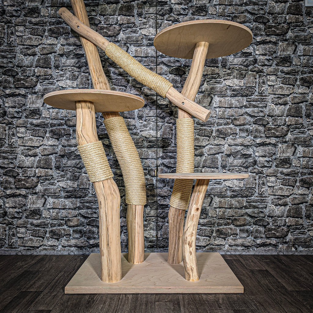 Naturkratzbaum 3529 Kratzbaum Natur Holz Design 157 cm hoch Katzenbaum ...
