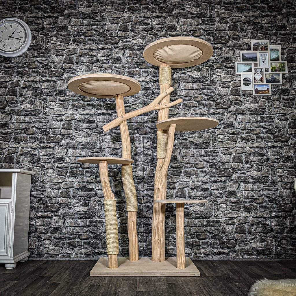 Naturkratzbaum 3454 Kratzbaum Natur Holz Design 175 cm hoch Katzenbaum ...
