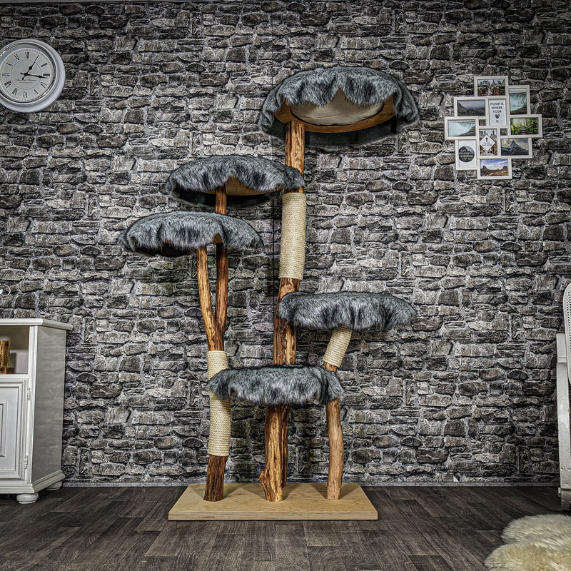Naturkratzbaum 3601 Kratzbaum Natur Holz Design 175 cm hoch Katzenbaum ...