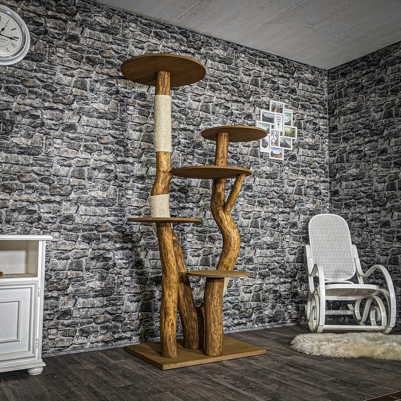 Outdoor Naturkratzbaum 3688 Kratzbaum Natur Holz Design 190 cm hoch Ka ...